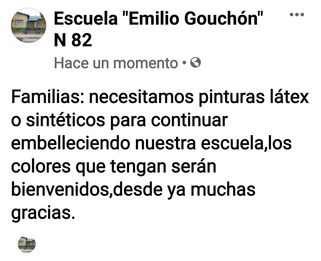 COLÓN – LA ESCUELA 82 NECESITA ELEMENTOS PARA EMBELLECERLA – INFOER ...